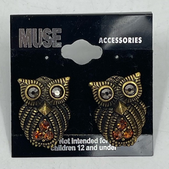 Muse | Jewelry | Muse Accessories Owl Goldfish Bronze Jewel Eyes Body ...